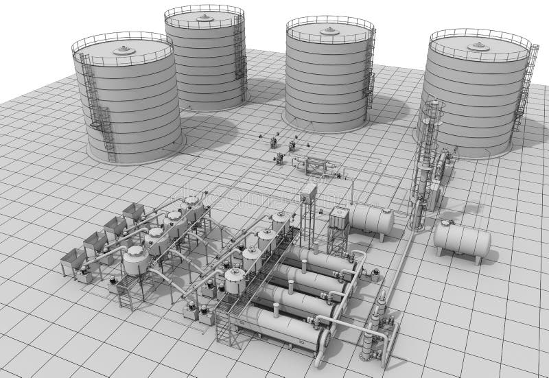 Chemical Production, Waste Processing Plant, Exterior Visualization, 3D ...