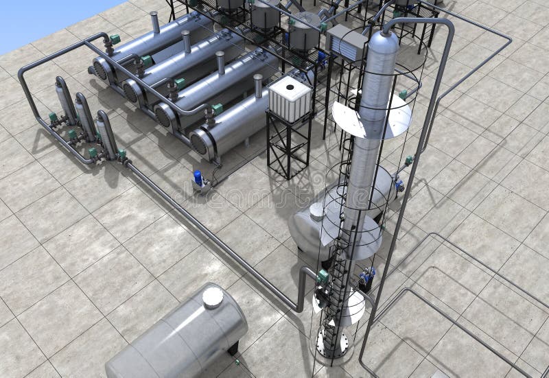 Chemical Production, Waste Processing Plant, Exterior Visualization, 3D ...