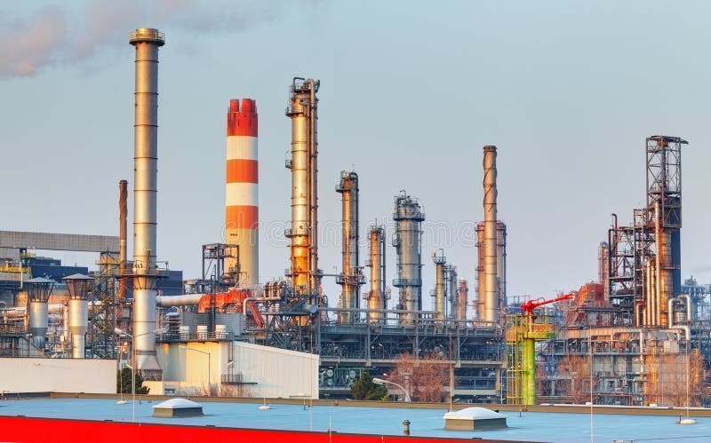 Oil refinery stock photo. Image of energy, kyoto, gasoline - 207916652