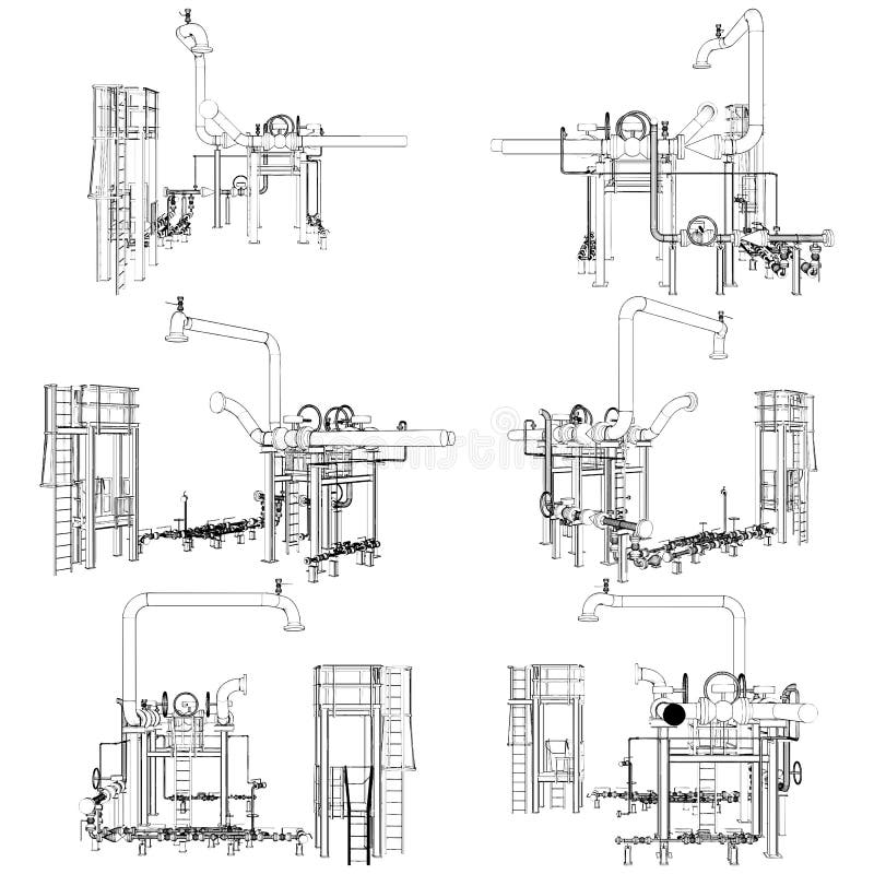 Oil Refinery Distribution Platform Vector. Illustration Isolated on ...
