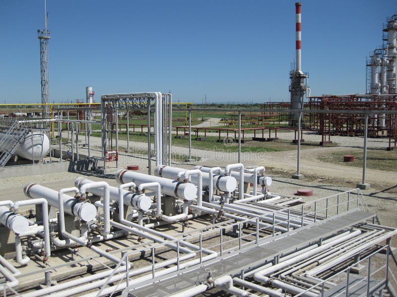 Oil Refinery. Equipment for Primary Oil Refining Stock Image - Image of ...