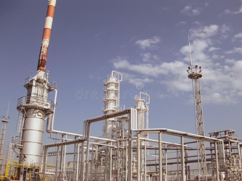 Oil refinery stock image. Image of factory, flange, diesel - 168269621