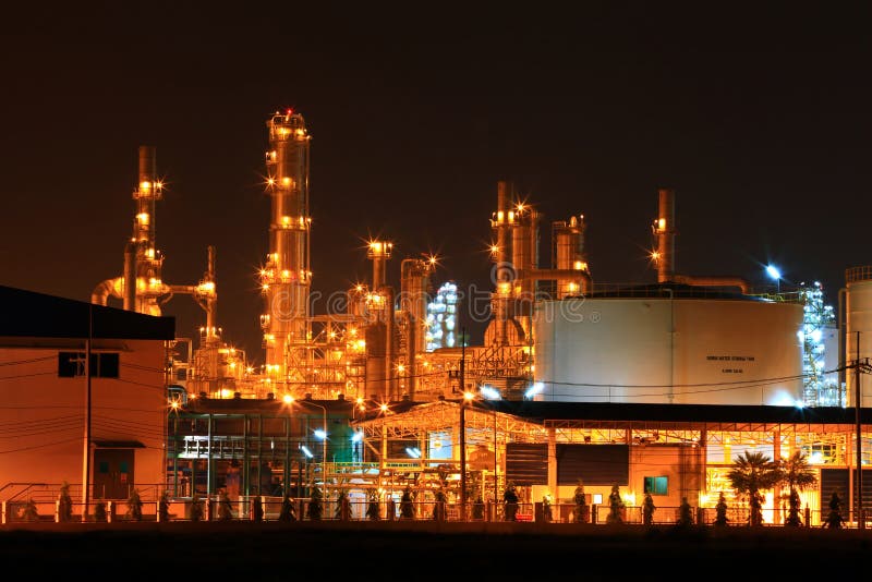 Oil refinery factory stock image. Image of modern, lighting - 17009175