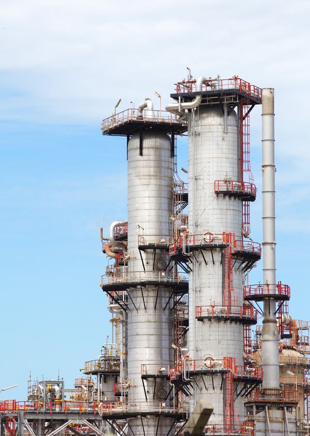 Oil Refinery factory stock image. Image of refinement - 32414149