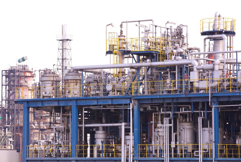 Oil Refinery factory stock image. Image of metal, factory - 32414299