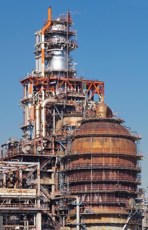 Oil Refinery factory stock image. Image of pollution - 36012933