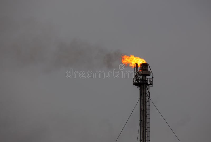 Oil Rig Gas Flare Tower stock photo. Image of industry - 36063698