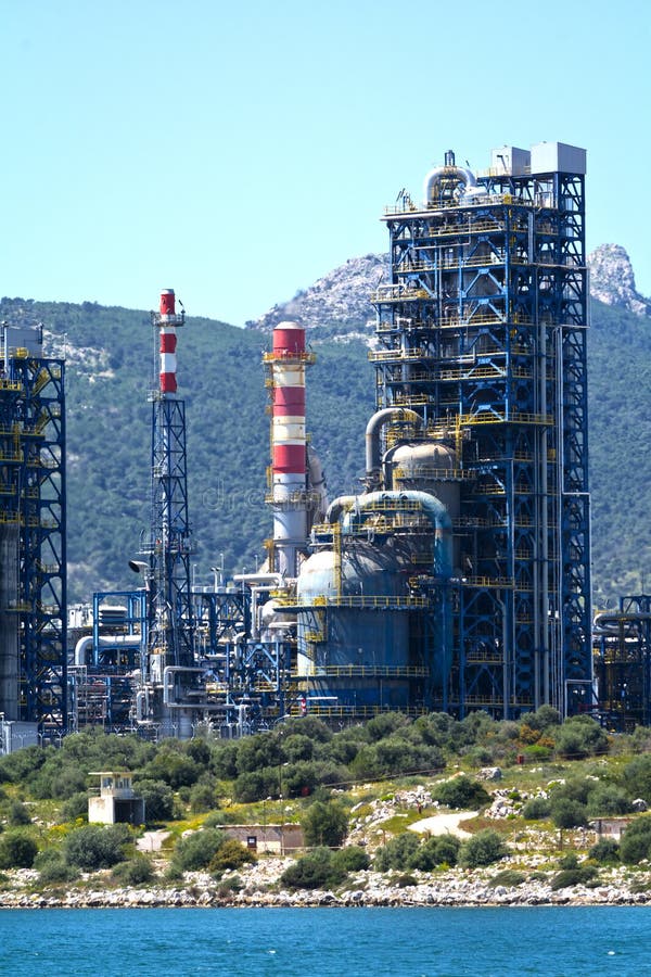 Oil refinery factory stock photo. Image of contrast, factory - 41520026