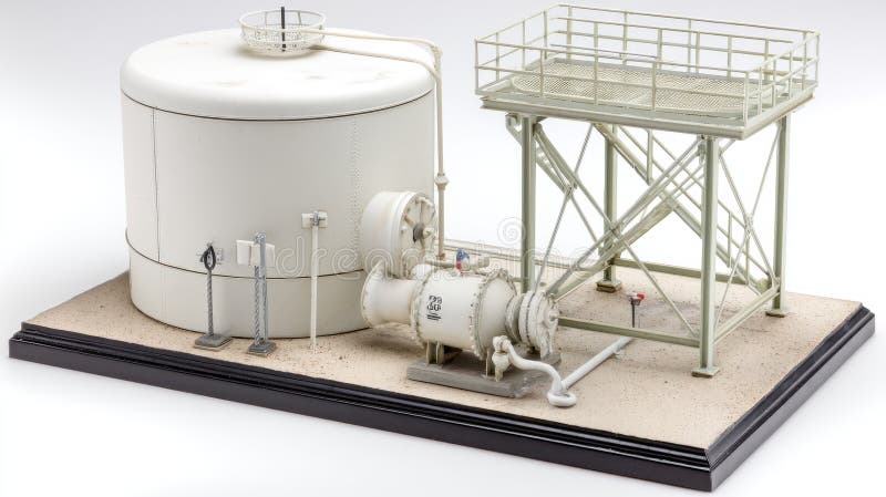 Oil Refinery Model stock illustration. Illustration of infrastructure ...