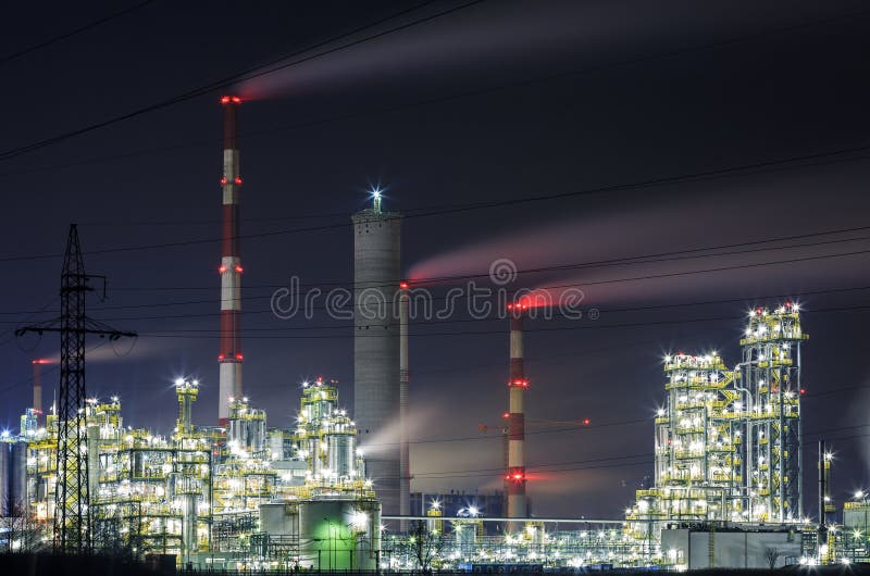 Oil refinery stock image. Image of illumination, east - 36692891