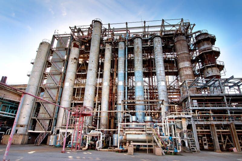 Oil refinery stock photo. Image of fuel, works, building - 34572476