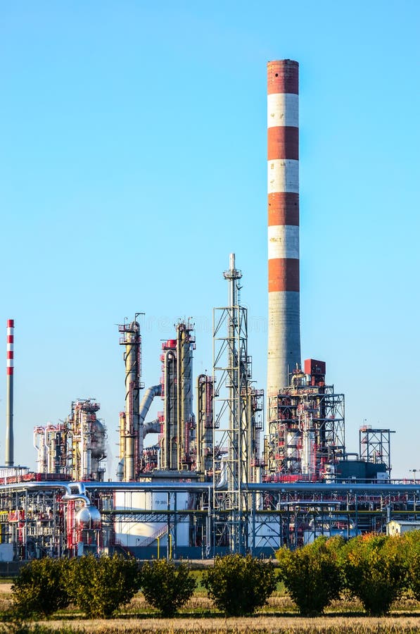 Oil refinery plant stock photo. Image of distillery - 151740786