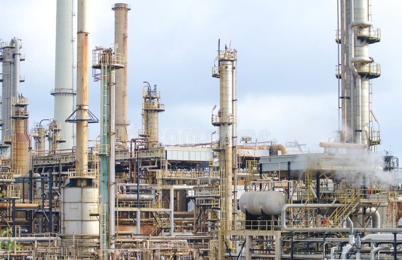 Oil refinery plant stock image. Image of global, distillation - 35382817
