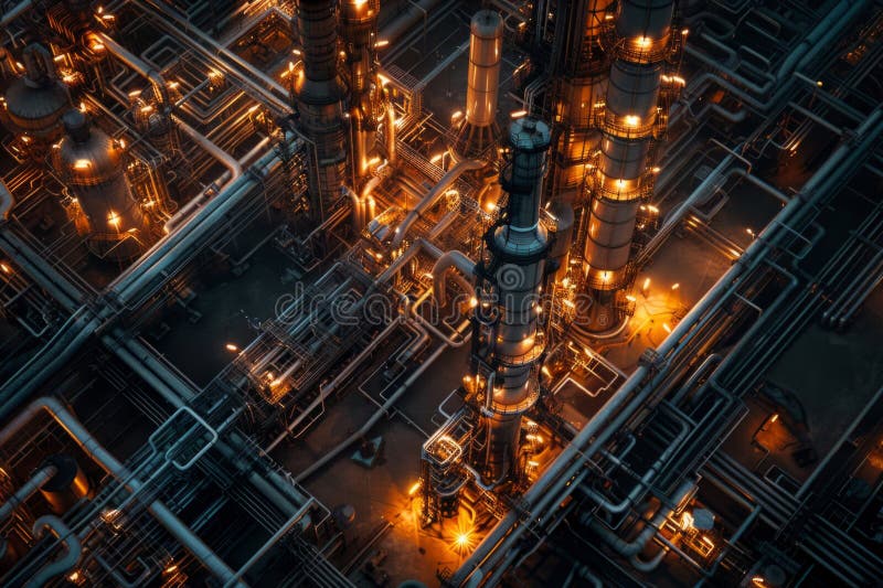 Oil Refinery Plant Top View Stock Image - Image of industrial, pipeline ...