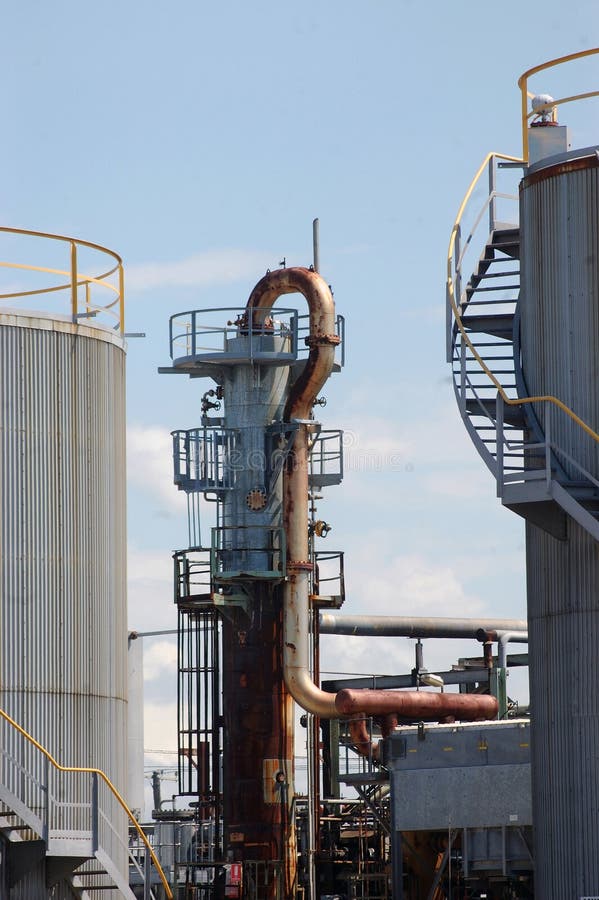 Oil refinery towers stock photo. Image of hydrocarbons - 27614112