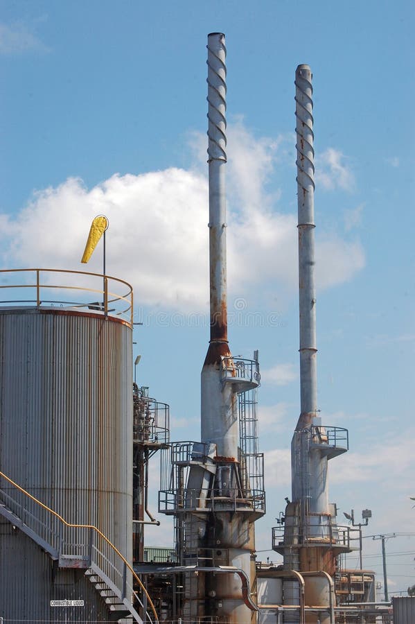 Oil refinery towers stock photo. Image of hydrocarbons - 27614112