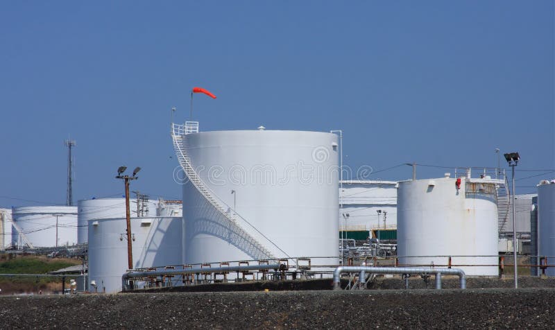 Oil Refinery Storage Tank stock image. Image of chemistry - 6099129