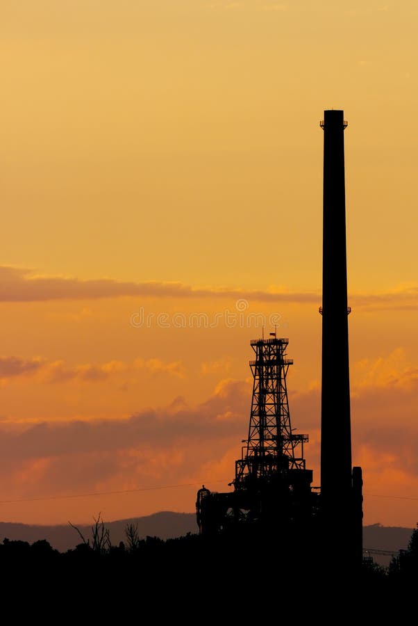 Oil refinery sunset stock photo. Image of industrial - 27143048