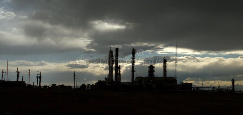 Oil Refinery at Sunset stock image. Image of cloudscape - 28601151