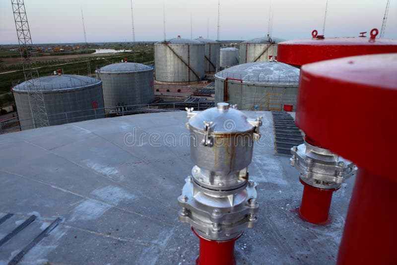 Oil Refinery Tanks stock photo. Image of corporation - 16900024