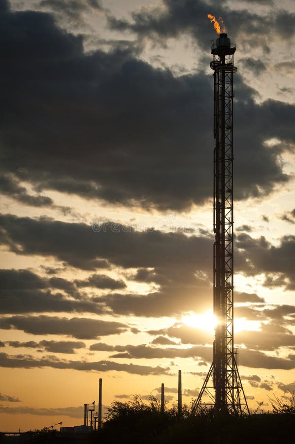 Oil refinery tower stock image. Image of dirty, production - 20385459