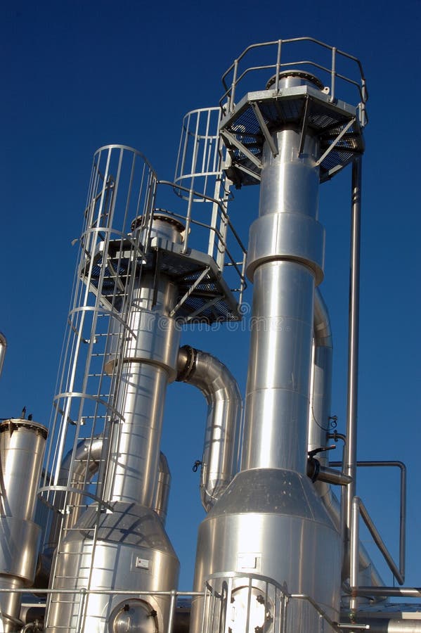 Oil refinery towers stock photo. Image of hydrocarbons - 27614112