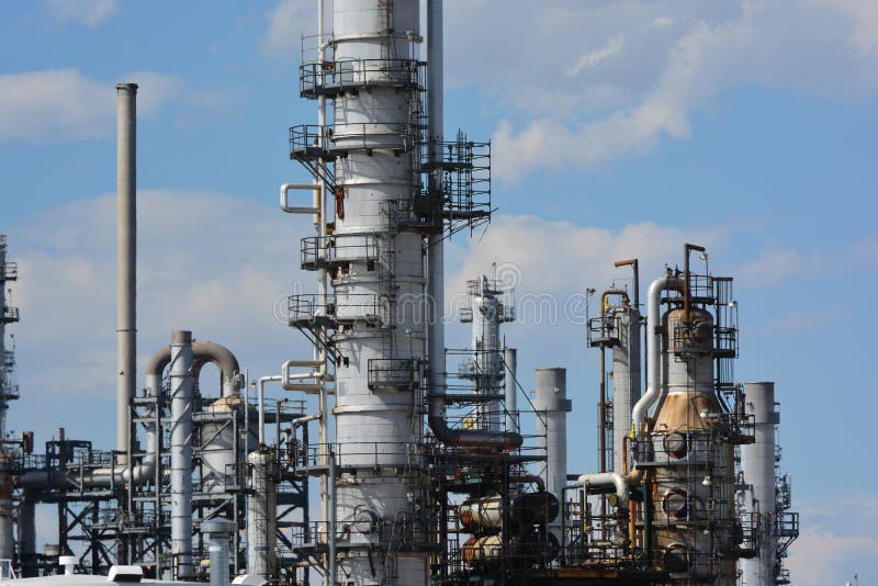 Oil Refinery Towers stock image. Image of brent, texas - 57759467