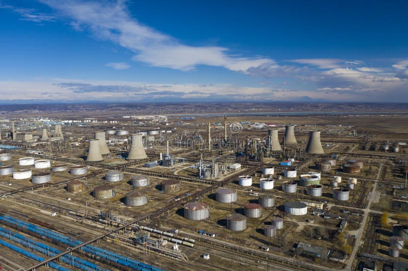 Refinery Oil Trains Rail Yard Stock Photo - Image of cargo, railway ...