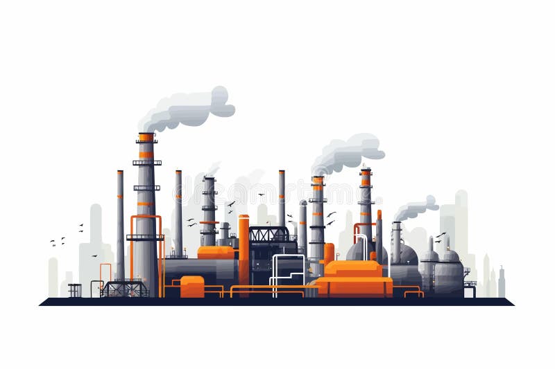 Oil & Gas Refinery-vector Stock Vector - Illustration of distillation ...