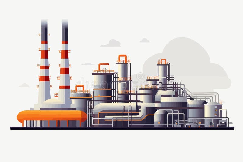 Oil & Gas Refinery-vector Stock Vector - Illustration of distillation ...
