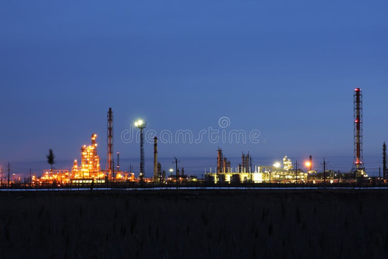 Oil refining factory stock image. Image of shined, processing - 12201847