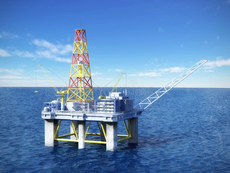 Drilling Offshore Platform Oil Rig Stock Photo - Image of oilfield ...