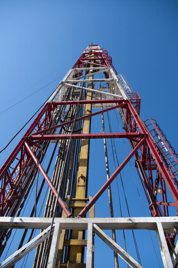 Drilling Rig Derrick with Pipe Stock Photo - Image of vertical, natural ...