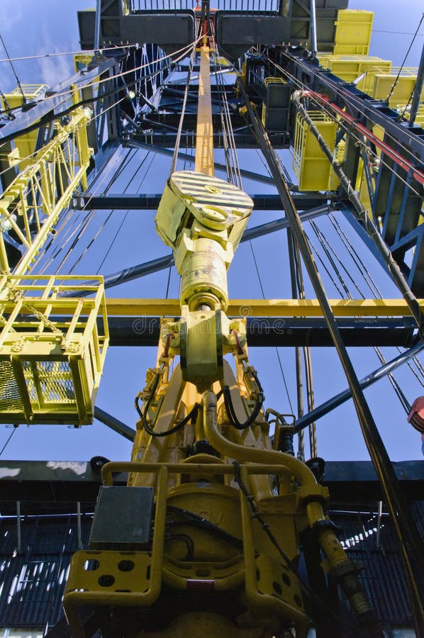 Oil Drilling Derrick with Top Drive Stock Photo - Image of dolly ...