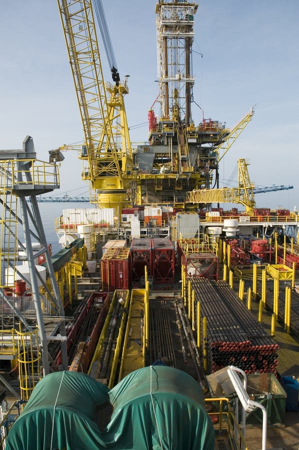 The Pathway Bridge of Offshore Oil Rig Stock Photo - Image of ...