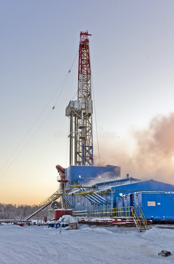 Winter oil rig stock photo. Image of blue, pipeline, industrial - 36458670