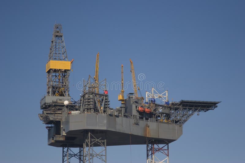 The Pathway Bridge of Offshore Oil Rig Stock Photo - Image of ...