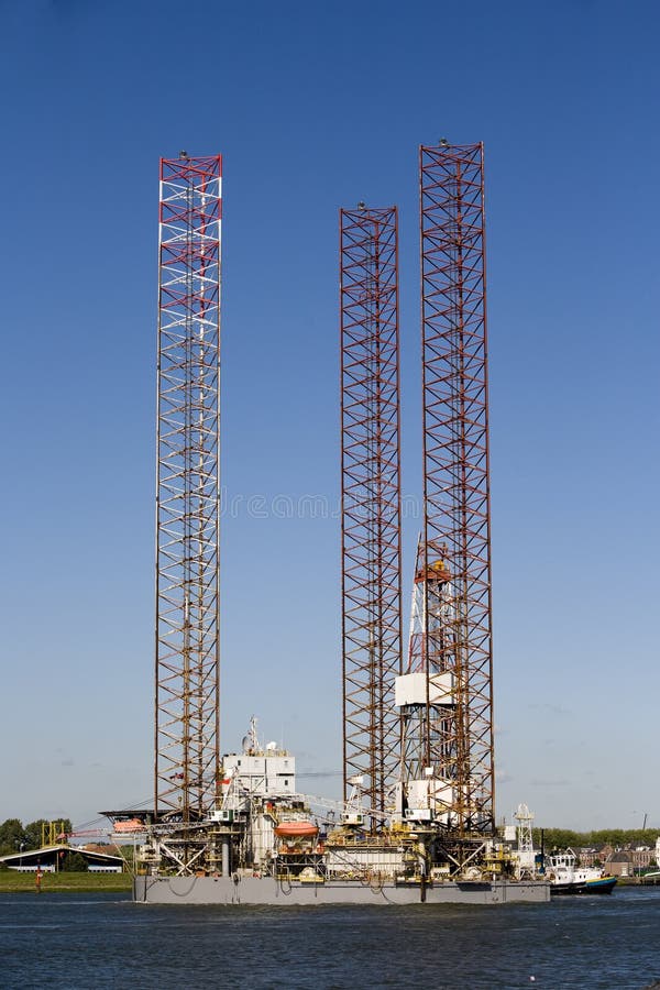 Helicopter Pick Up Passenger on the Offshore Oil Rig. Stock Photo ...