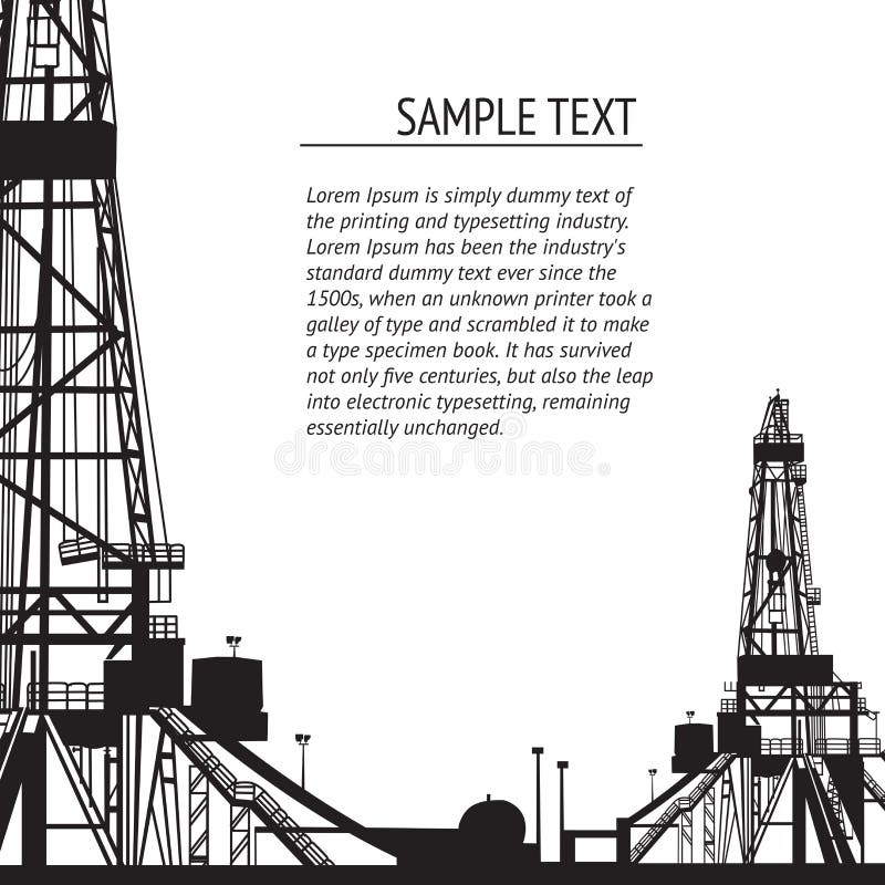 Oil Rig Banner for Your Text. Stock Vector - Illustration of blank ...
