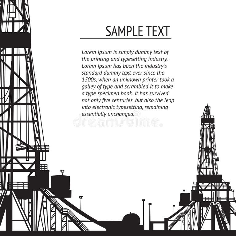Oil Rig Banner for Your Text. Stock Vector - Illustration of blank ...