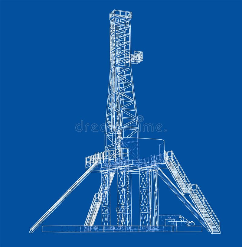 Oil Rig Concept. Vector Rendering of 3d Stock Vector - Illustration of ...