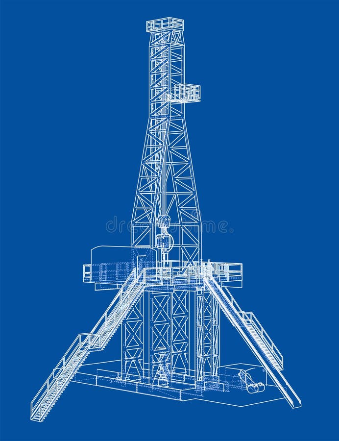 Oil Rig Concept. Vector Rendering of 3d Stock Vector - Illustration of ...