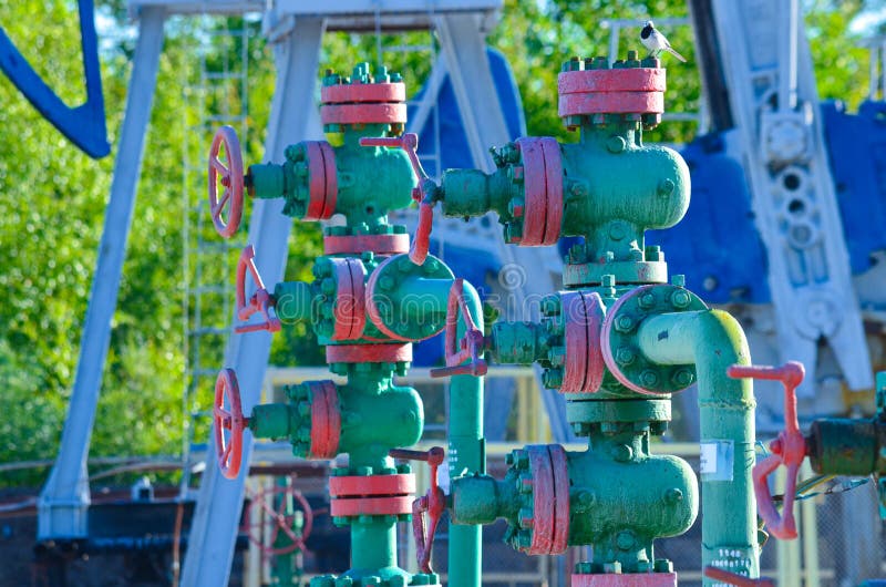 Oil Rig Details for Oil Pumping Stock Photo - Image of automatic ...