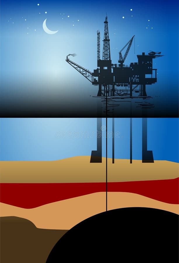 Oil extraction. Vector stock vector. Illustration of aquifer - 26438567
