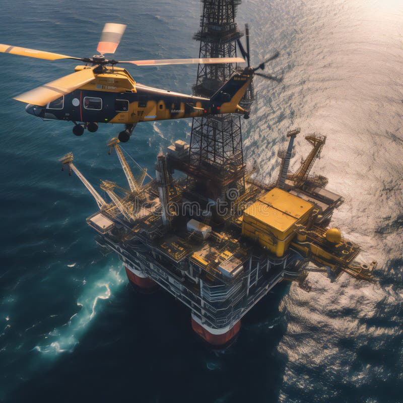 High Angle View Overlooking the Oil Rig.generative Ai Stock ...