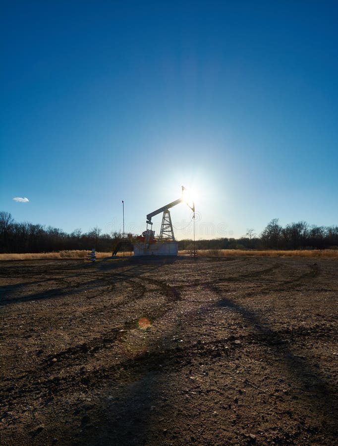 Oil rig in the field stock image. Image of generation - 53274151