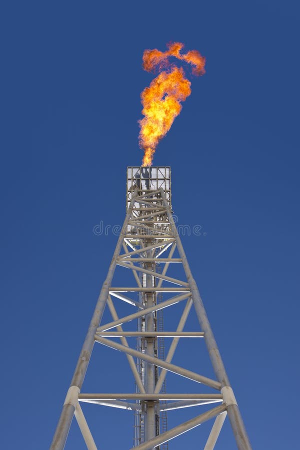Oil Rig Gas Flare Tower stock photo. Image of industry - 36063698