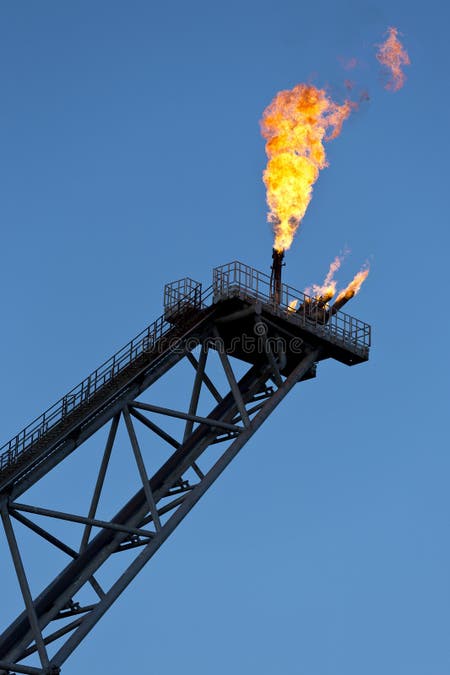Oil Rig Flare Stack stock image. Image of tower, crude - 36439777