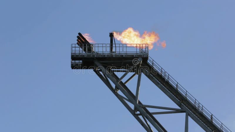 Oil Rig Flare Stack stock footage. Video of production - 36597858