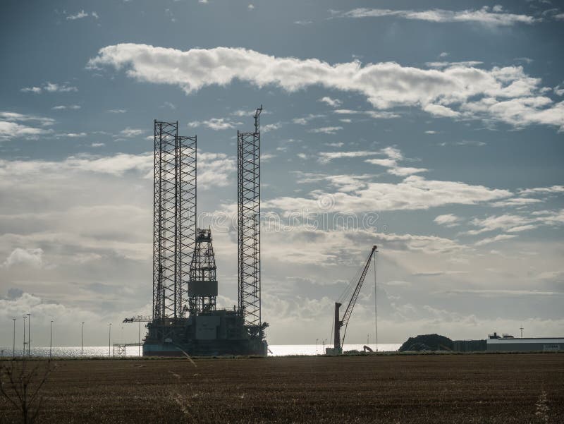 Oil Rig in Grenaa Harbor, Denmark Stock Image - Image of grenaa, town ...